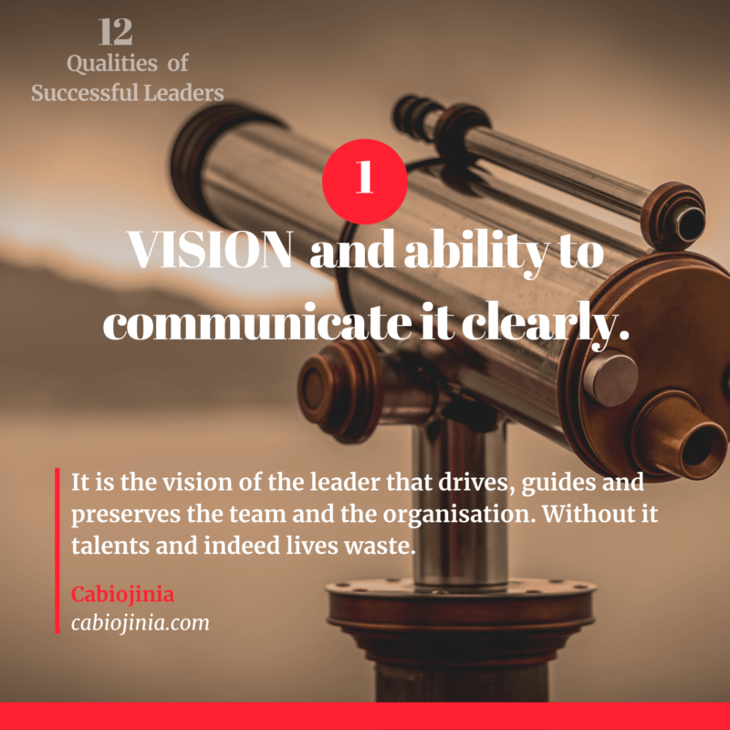 Great Leaders have Vision - leadership qualities - Cabiojinia