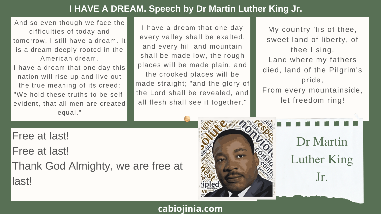"I Have A Dream." Speech by Dr Martin Luther King Jr. - Cabiojinia